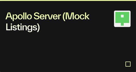 Apollo Server Mock Listings Codesandbox