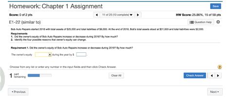 Solved Homework Chapter 1 Assignment Save Score 0 Of 2 Pts