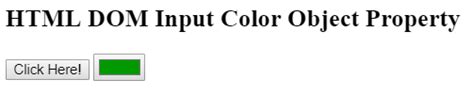 Html Dom Input Color Object Geeksforgeeks