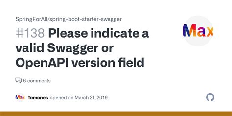 Please Indicate A Valid Swagger Or Openapi Version Field · Issue 138 · Springforallspring Boot