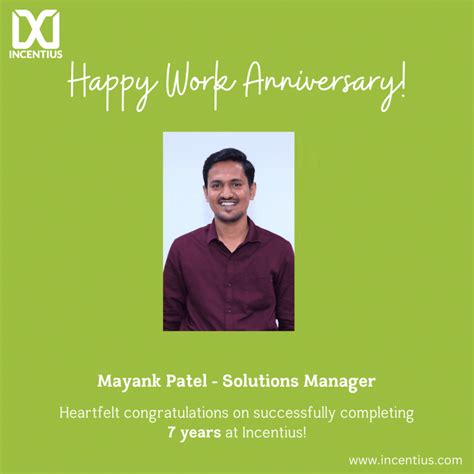 Workanniversary Teamwork Milestoneachieved Mayank Patel