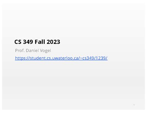 01 Introduction Cs 349 Fall 2023 Prof Daniel Vogel Studentcs