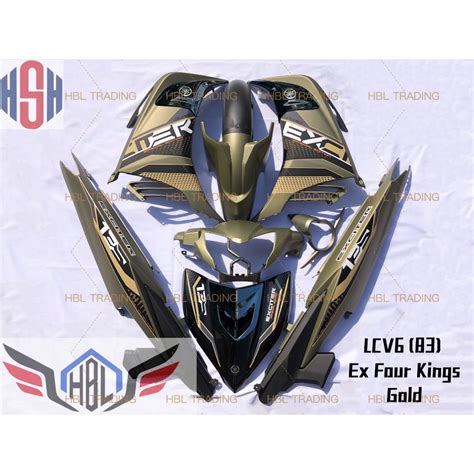 Cover Set Yamaha Lc Lc135 V6 V7 Exciter Four Kings Matte Gold New Limited Shopee Malaysia