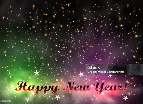 새해 복 많이 받으세요 라이트 글로우 이펙트 별 벡터는 투명한 배경에 반짝입니다 크리스마스 추상 패턴입니다 반짝이는 마법의 먼지 입자 공휴일에 대한 스톡 벡터 아트 및 기타