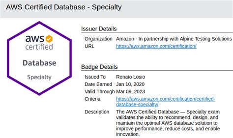Aws Certified Database Specialty Renato Losio