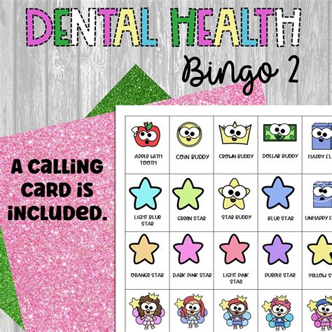 Bingo Cards Printable Tooth Game Dental Health Month Bingo Digital