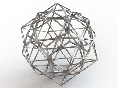 Wireframe Compound Of Dodecahedron And Icosahedron
