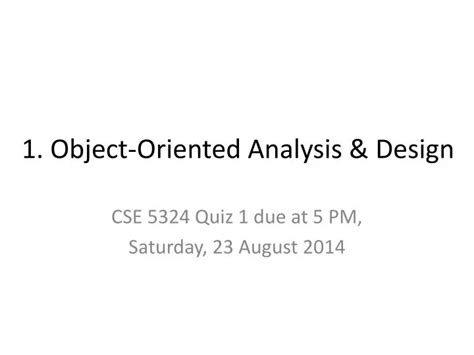 PPT Object Oriented Analysis Design PowerPoint Presentation ID