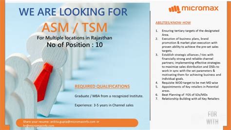 Kundan Kashyap On Linkedin Micromax Openings Rajasthanjobs Sales Salesexecutivejobs