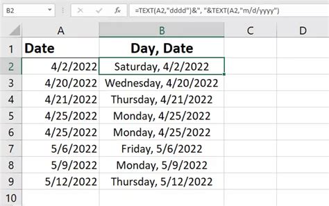 Get Day Name From Date In Excel Learnexceltoexcel