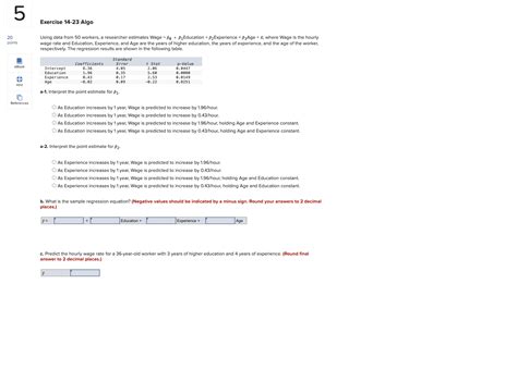 solved exercise 14 23 ﻿algousing data from 50 ﻿workers a