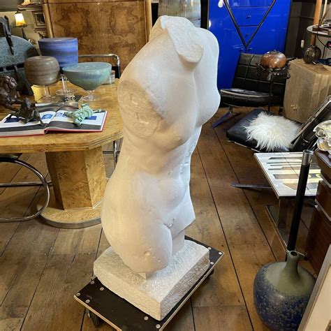 Large Studio Plaster 109cm Sculpture Bust Torso Of A Naked Woman