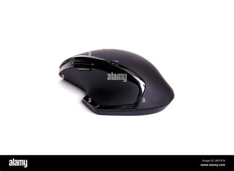 Black Wireless Computer Mouse Isolated On White Background Stock Photo Alamy