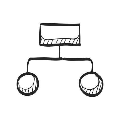 손으로 그린 스케치 아이콘 계층 프리미엄 벡터