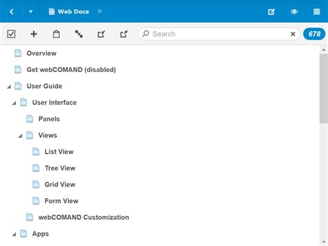Tree View Views User Interface User Guide Webcomand Docs