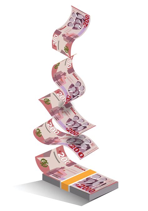 Vector Illustration Of Ghanaian Cedi Notes Flying Scalable And Editable Eps 17306125 Vector Art
