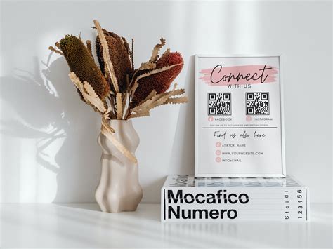 Pink QR Code Sign Template QR Code Sign Business QR Code Template Canva Follow Us On Social