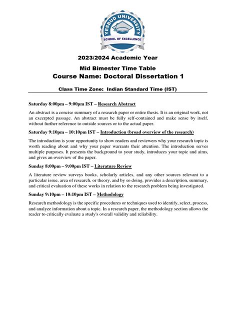 Phd Class Time Table Pdf