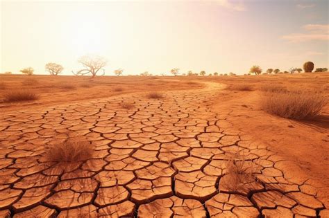 Premium Ai Image Hotter Climate Intensifies Droughts Amidst Global Warming