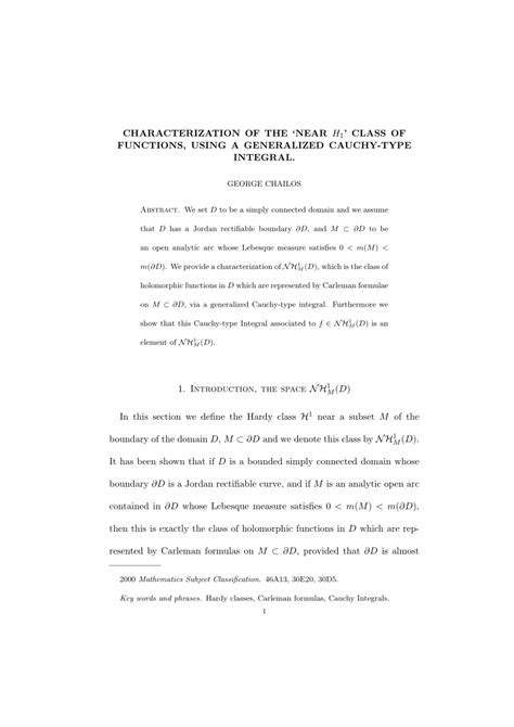Pdf On A Class Of Holomorphic Functions Representable By Carleman