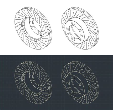 Heavy Duty Brake Disc Isometric Drawings 58381293 Vector Art At Vecteezy