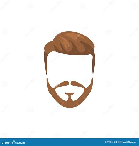 Hipster Male Hair And Facial Style With Full Beard Stock Vector Illustration Of Design