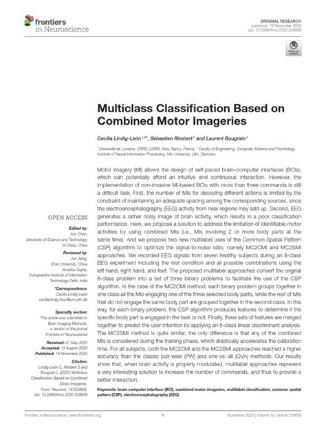 2020 Multiclass Classification Based On Combined Motor Imageries