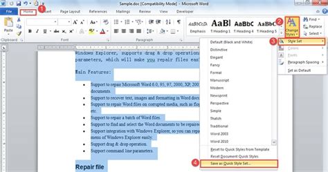 How To Save And Reuse Style Set In Your Word Document