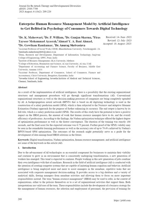 Pdf Enterprise Human Resource Management Model By Artificial Intelligence To Get Befitted In