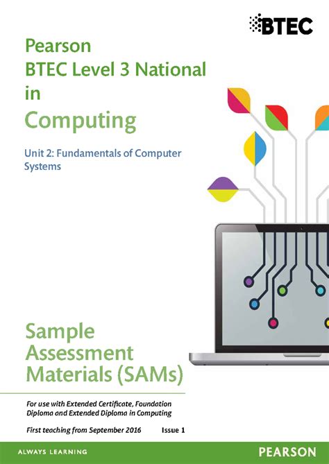 Btec Level 3 Computing Unit 2 Final Sample Assessment Materials