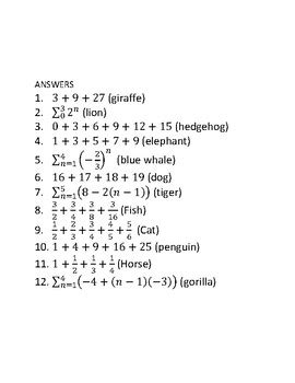 Practice Writing And Expanding Sigma Notation Gallery Match By Steven Midzak