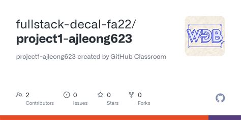 GitHub Fullstack Decal Fa22 Project1 Ajleong623 Project1 Ajleong623 Created By GitHub Classroom