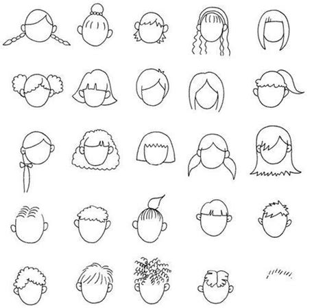 儿童发型简笔画教程 简笔画图片大全 普车都