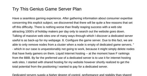 Try This Genius Game Server Planjdeqepdfpdf Docdroid