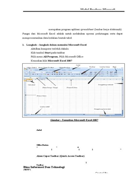 Modul Panduan Microsoft Excel Bina Infor Pdf