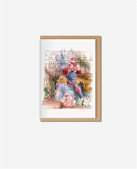 Cockapoo At The Christmas Markets Greeting Card The Sculpts