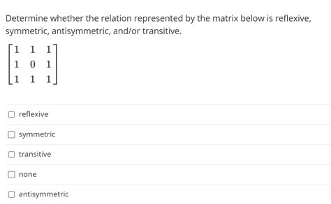 Solved Determine Whether The Relation Represented By The Chegg Com