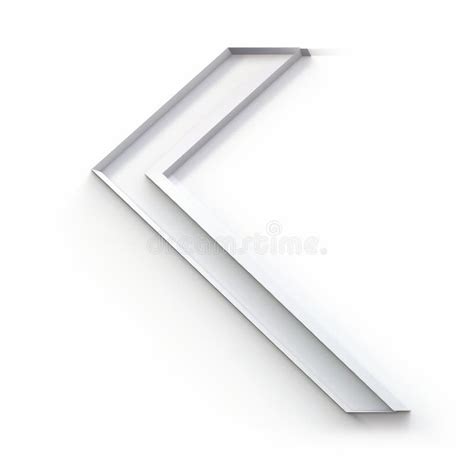 White Rectangle Corner Design Element With Thin Steel Forms Stock
