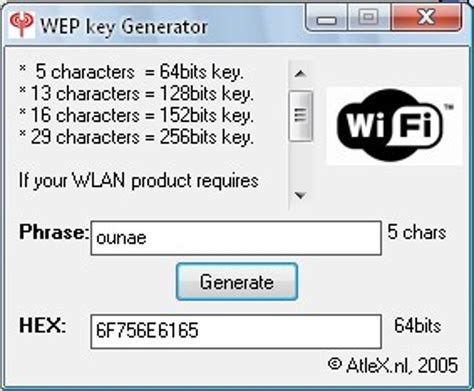 WEP key Generator Скачать
