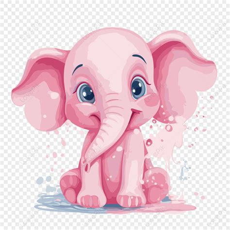 분홍코끼리 벡터만화클립 아트상표 Png 일러스트 무료 다운로드 Lovepik