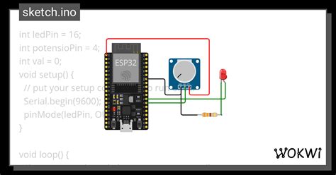 Lampu Led Dengan Potensiometer Wokwi Esp32 Stm32 Arduino Simulator