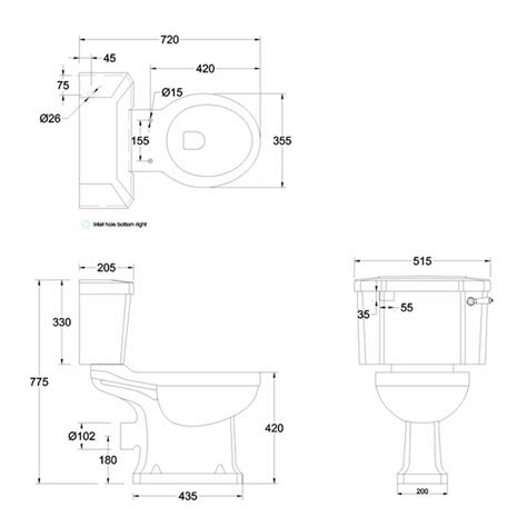 Burlington Jet Black Standard Close Coupled Toilet Deluxe Bathrooms