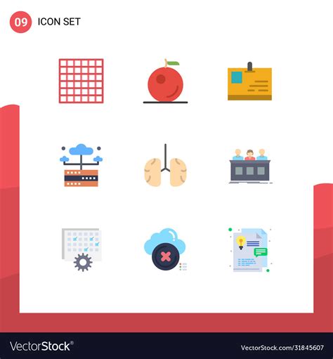 9 Thematic Flat Colors And Editable Symbols Of Vector Image