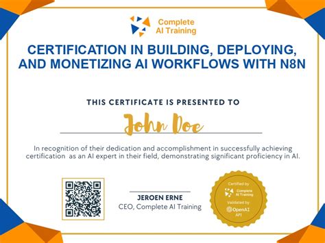 Certification In Building Deploying And Monetizing Ai Workflows With N8n