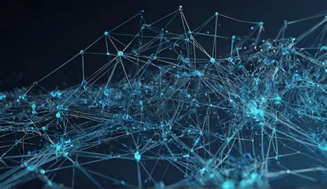 Premium Photo Abstract Digital Network Connection Blue Background 3d Rendering