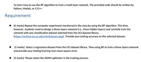 Solved Description To Learn How To Use The Bp Algorithm To