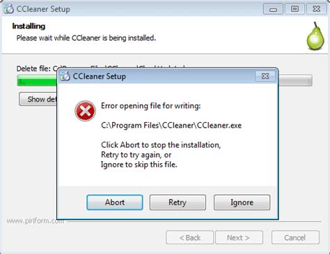 FIX CCleaner Error When Opening Files For Writing