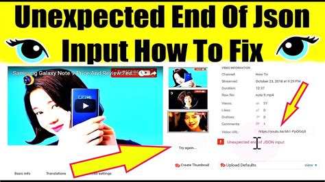 Unexpected End Of Json Input Youtube Thumbnail How To Fix Youtube