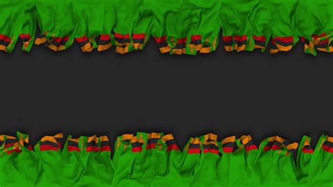 Zambia Flag Hanging Banner Seamless Looping With Bump And Plain Texture