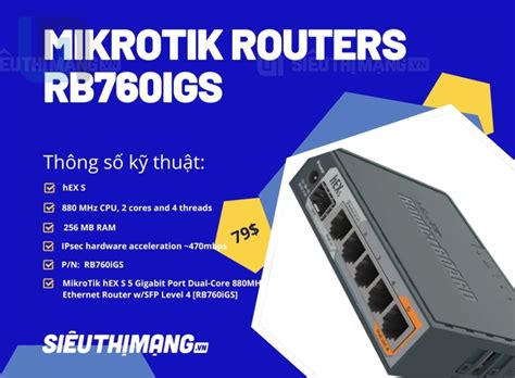 mikrotik hex s 5 gigabit port dual core 880mhz ethernet router w sfp